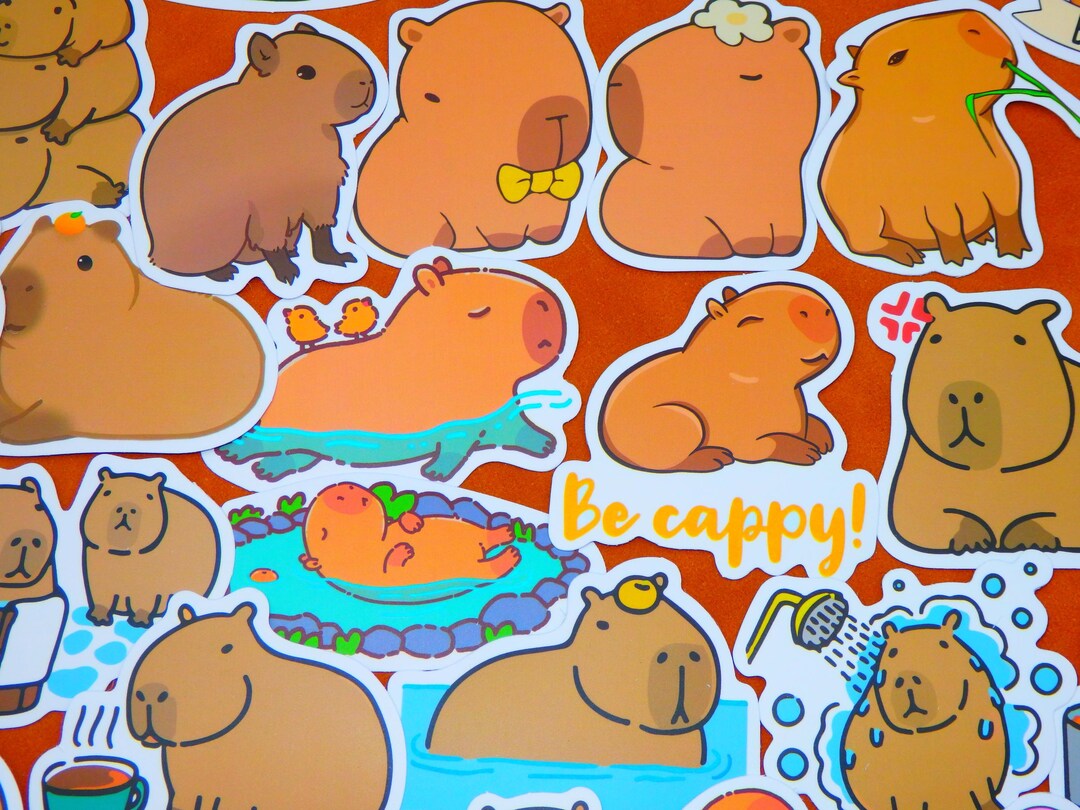 Capybara Sticker Pack, 50 Pieces a Pack, Animal Stickers, Waterproof ...
