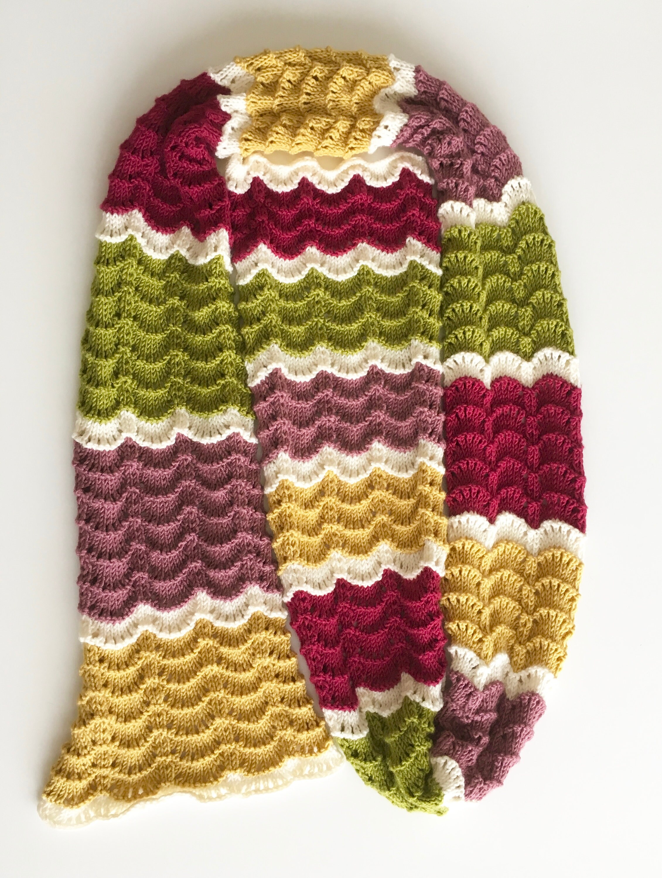 Scallop Scarf Knitting Pattern - Etsy