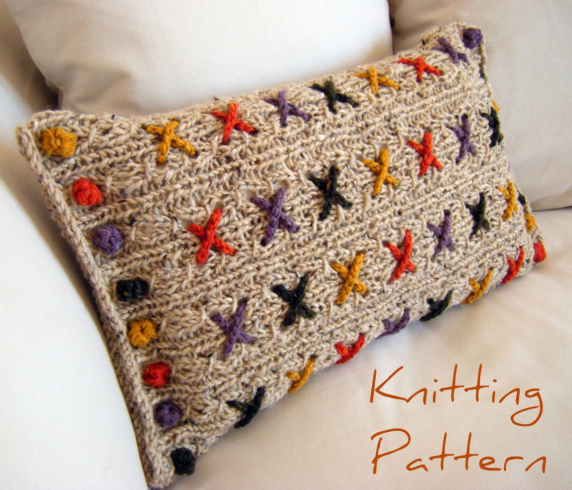 Cranberry Kisses Cushion Pillow Cover Knitting Pattern - Etsy