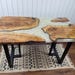 Handcrafted Olive Wood Coffee Table With White Epoxy Resin | Live Edge ...