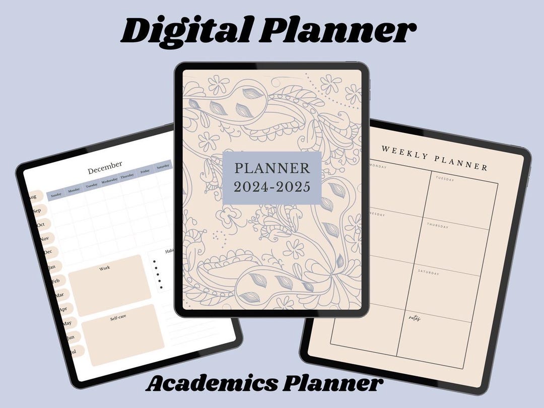 2024-2025 Digital Planner Academic Calendar Student Planner Editable ...