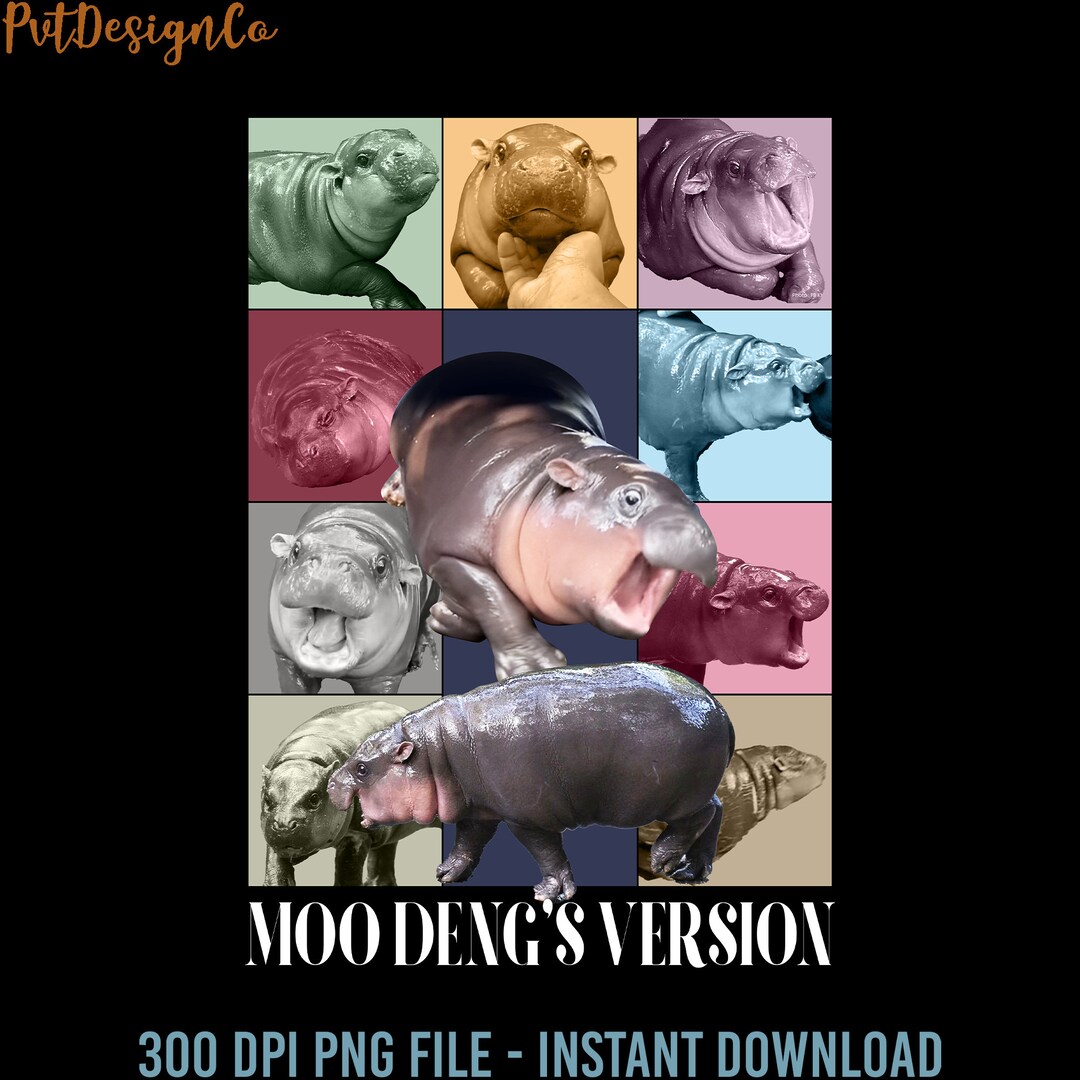 Vintage Moodeng's Version Png, Moo Deng Christmas Png, Cute Moo Deng ...