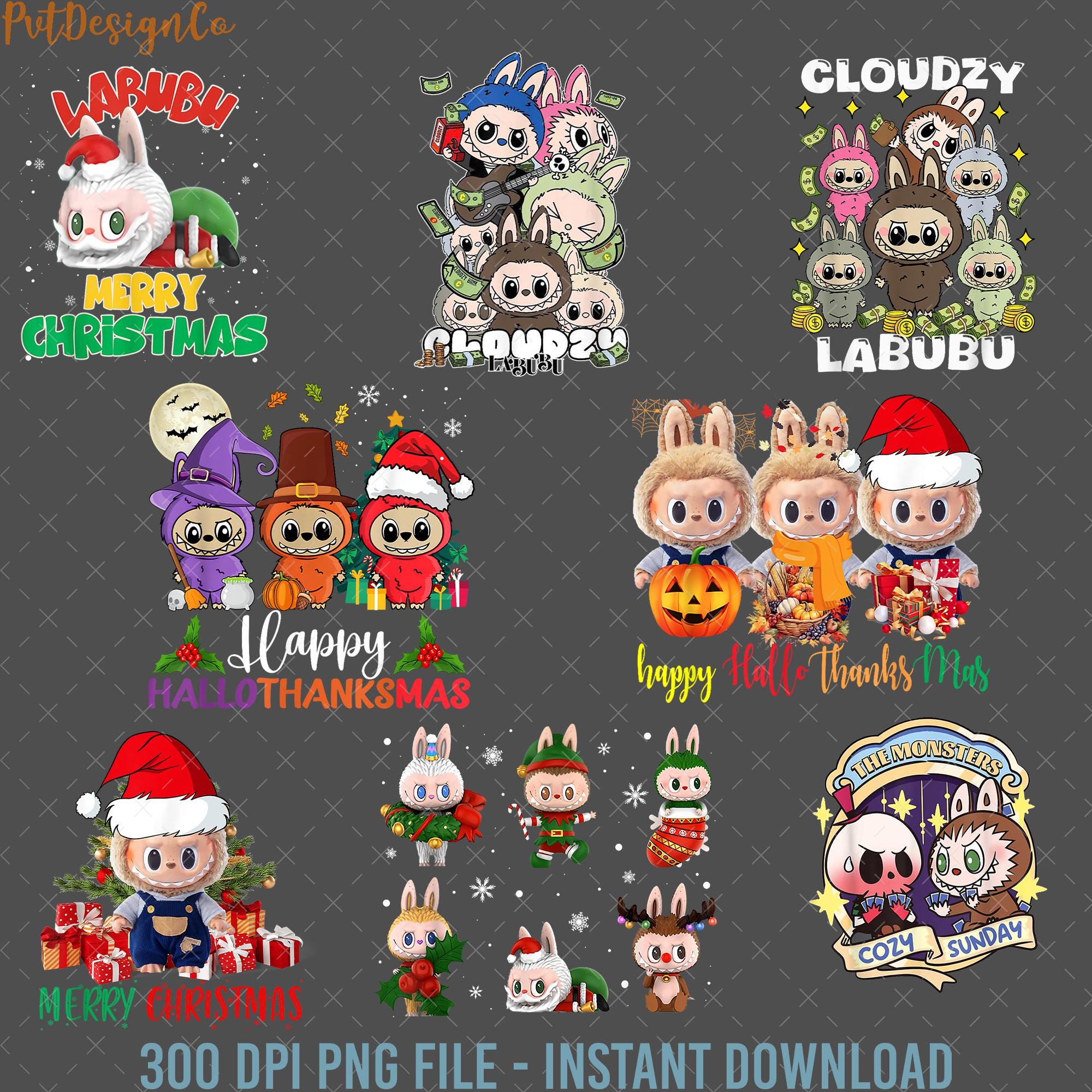 Cute Labubu Monster Bundle Png, Labubu Bundle, Cute Labubu Christmas ...