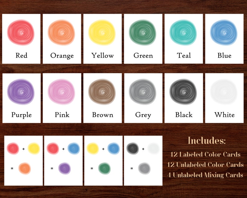 Color Flashcards | Printable Montessori Flashcards | Classroom ...