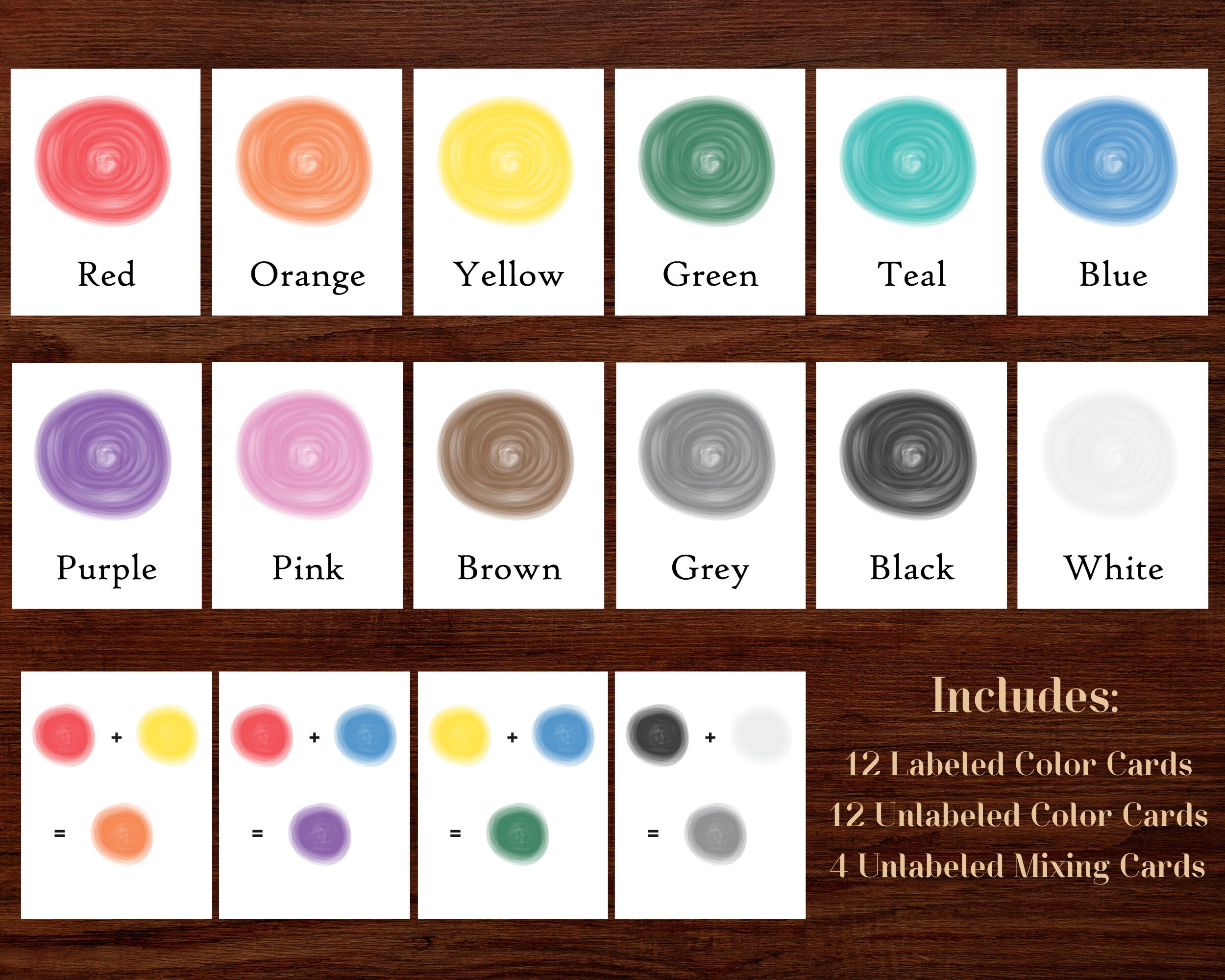 Color Flashcards | Printable Montessori Flashcards | Classroom ...