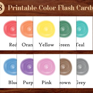 Color Flashcards | Printable Montessori Flashcards | Classroom ...