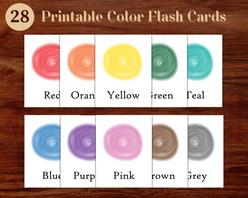 Color Flashcards | Printable Montessori Flashcards | Classroom ...