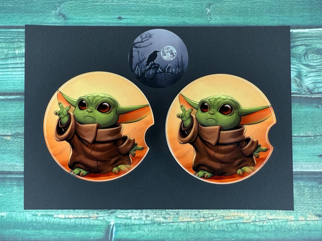 Grogu Inspired Car Coasters set of 2 - Etsy