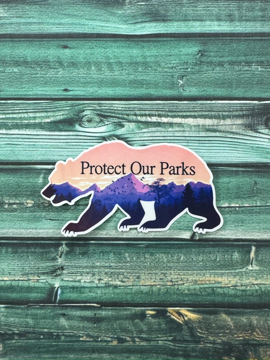 Protect Our Parks Bear Weatherproof Sticker - Etsy