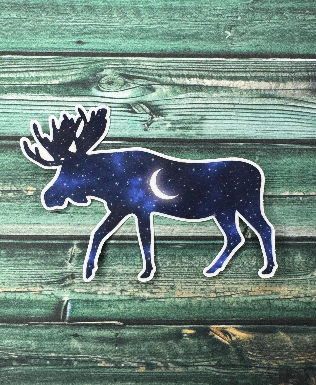 Moose Night Sky Weatherproof Sticker - Etsy