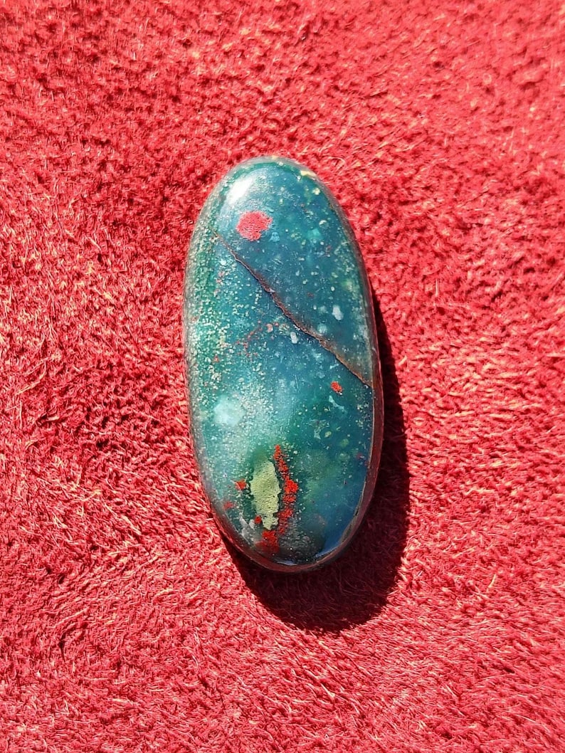 Bloodstone (india) Natural Gemstone Oval Cabochon 18.15 CT - Etsy