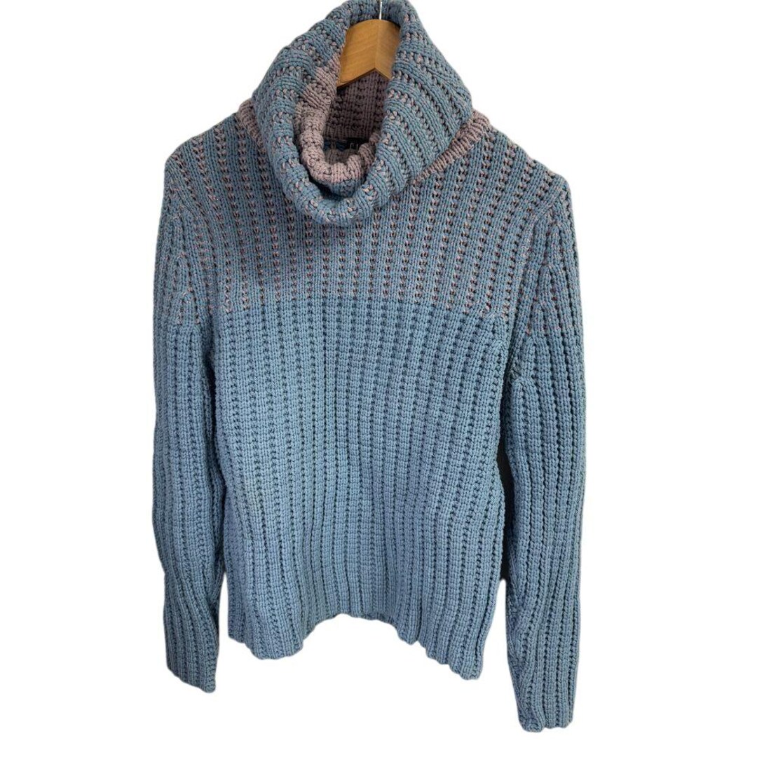 Gap | Y2k Vintage Blue/lavender Thick Chunky Cable Knit Cowl Turtle ...
