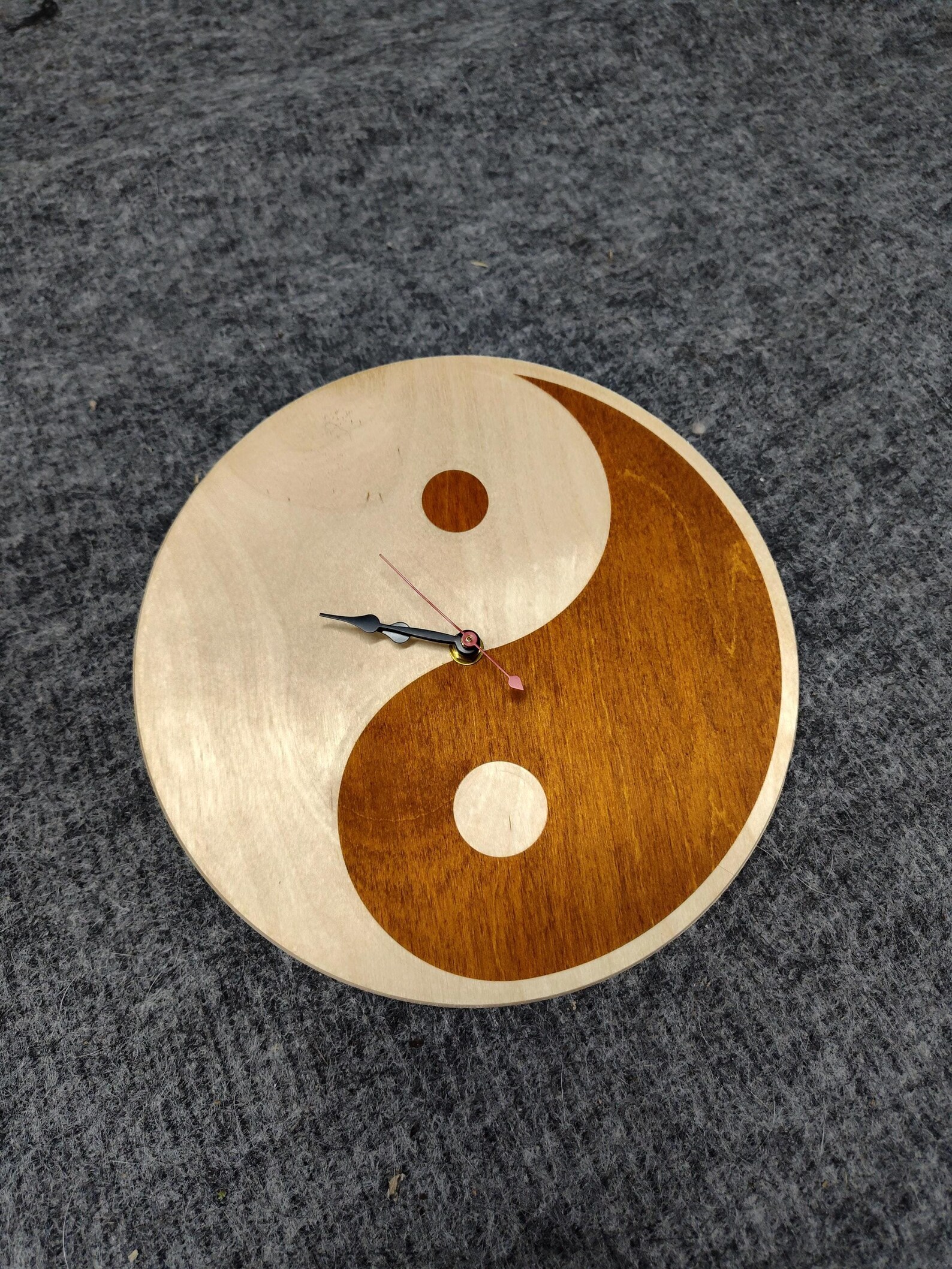 Yin Yang Clock Handmade Wall Clock Gift for Friend Gift Engraved Birch ...
