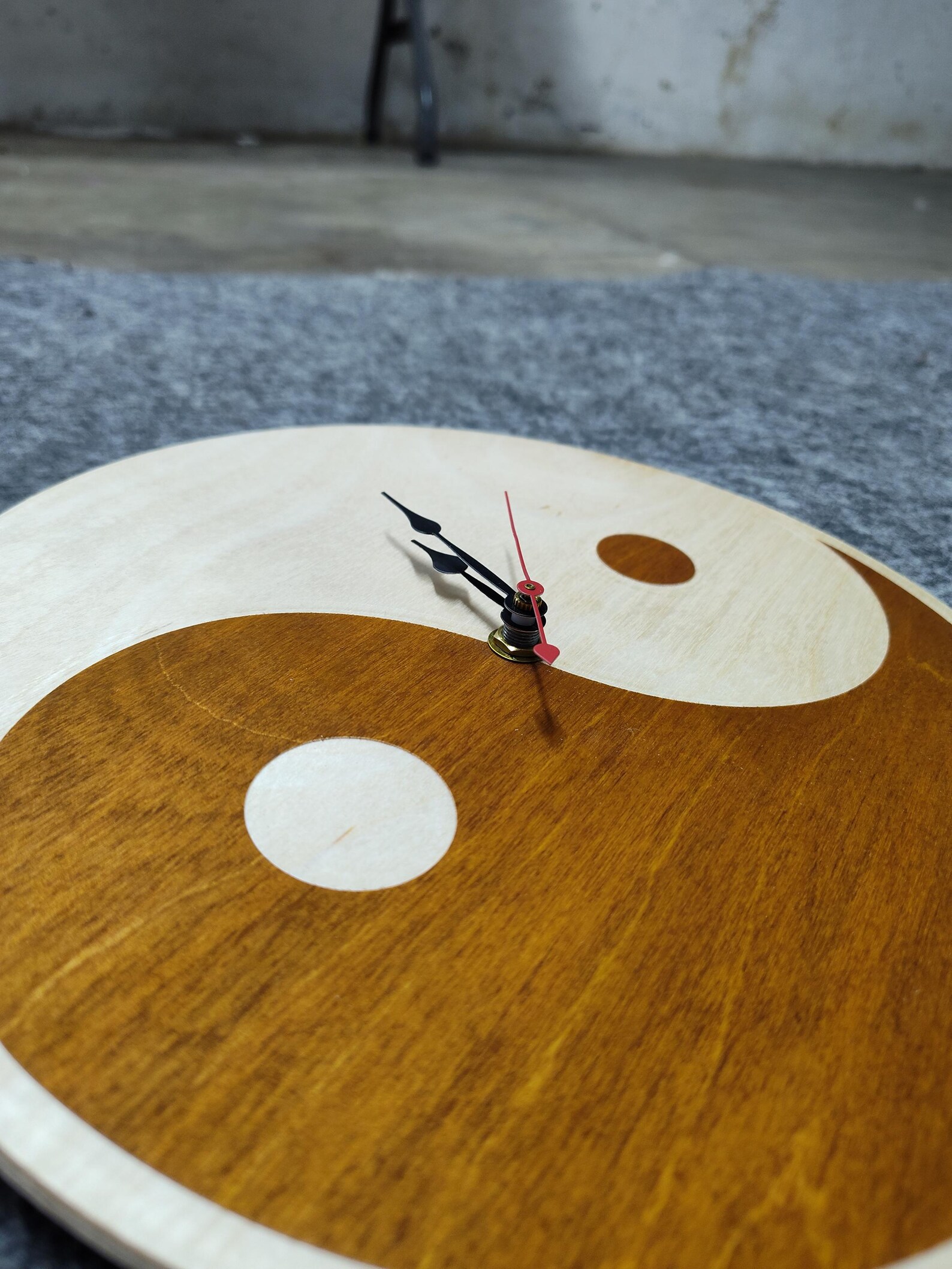Yin Yang Clock Handmade Wall Clock Gift for Friend Gift Engraved Birch ...
