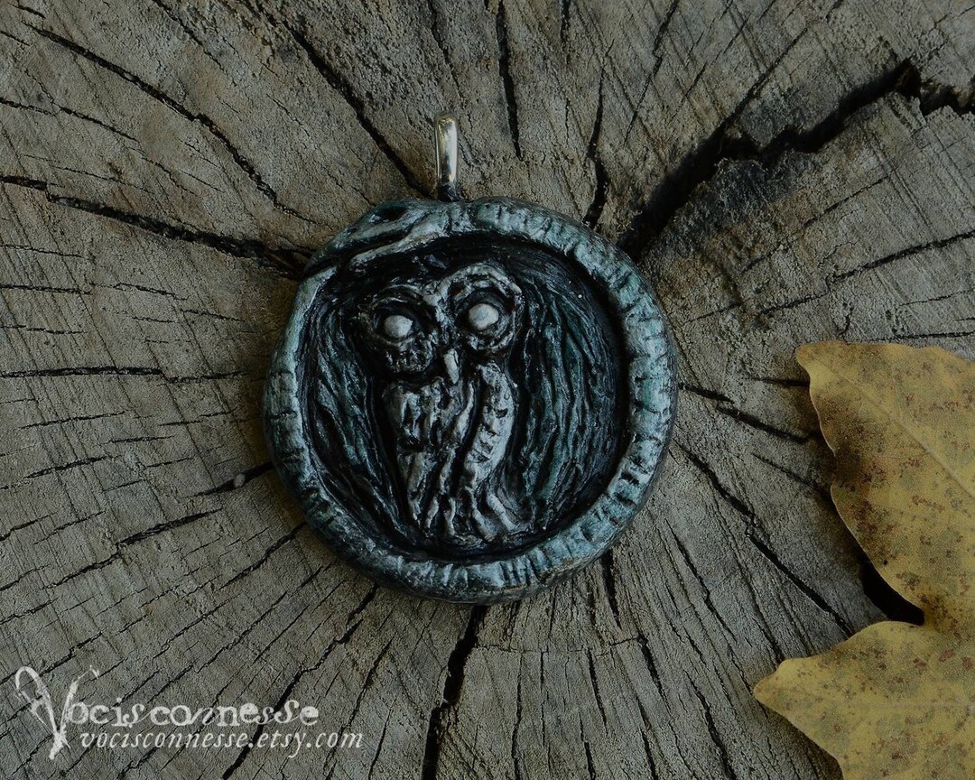 Owl With Ouroboros Amulet Pendant Witchy Pagan Medaillon - Etsy