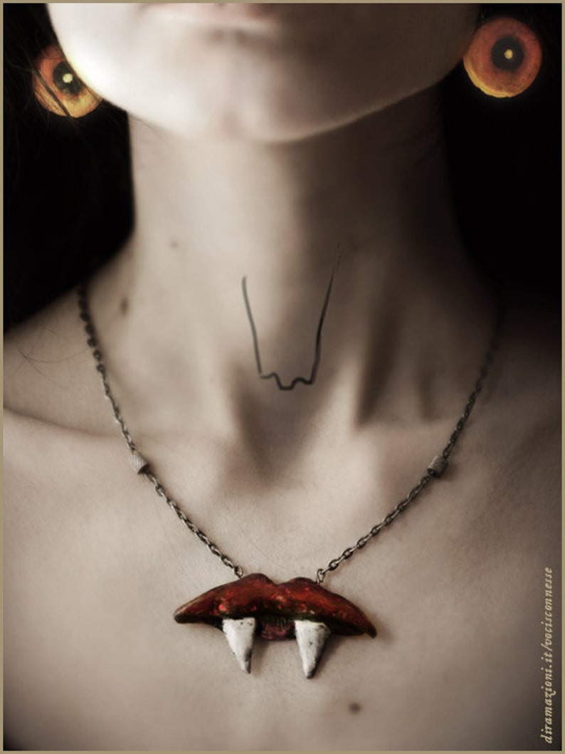 Wearing a Monster Surreal Necklace and Earrings Halloween - Etsy