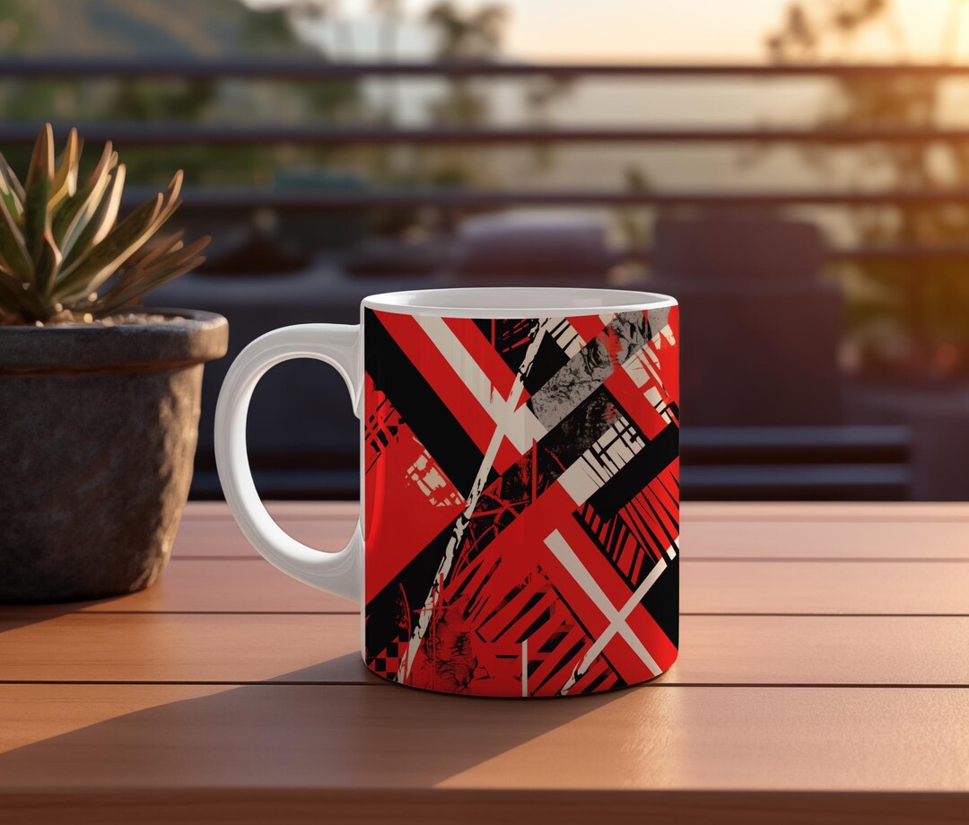 Red and White Mug, Mug Inspired by EVH Frankenstein Guitar, 80s Rock ...