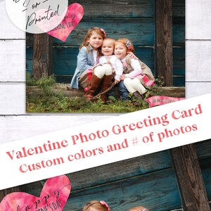 Watercolor Heart - Custom Digital or Printed Photo Valentine Greeting ...