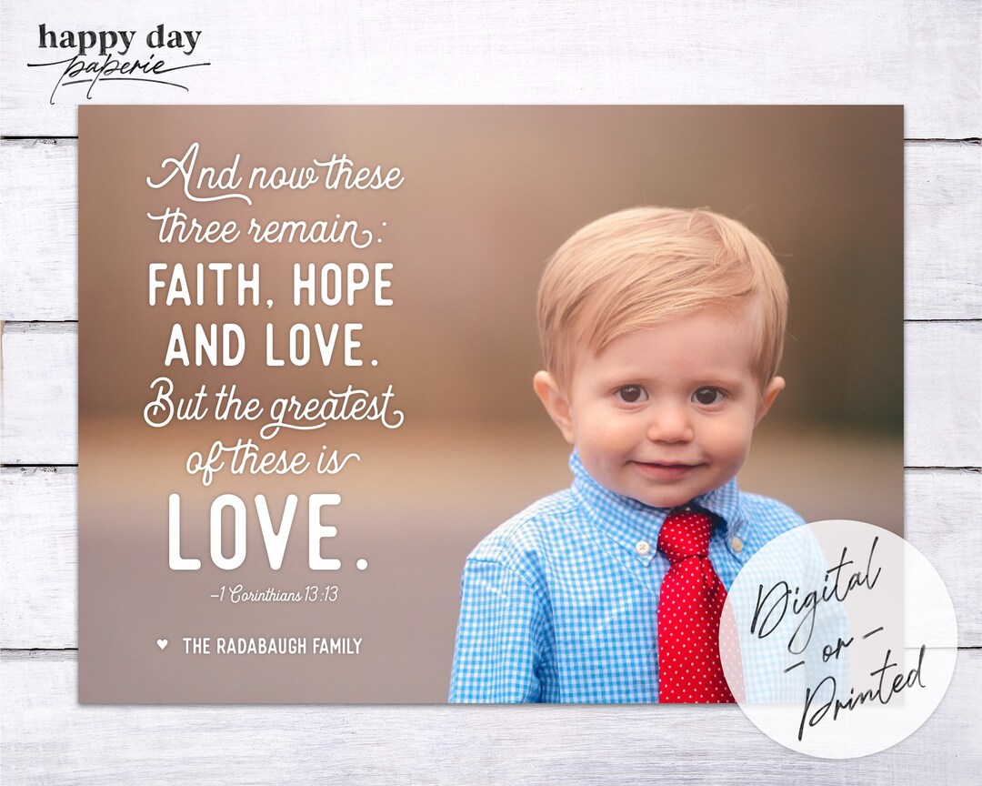 1 Corinthians 13:13 Custom Digital or Printed Photo Valentine Greeting ...