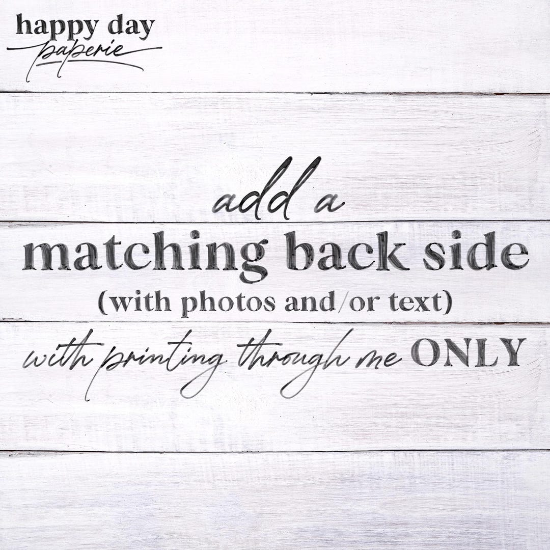 Matching Back Side Design With Photos And/or Text (with Printing ...