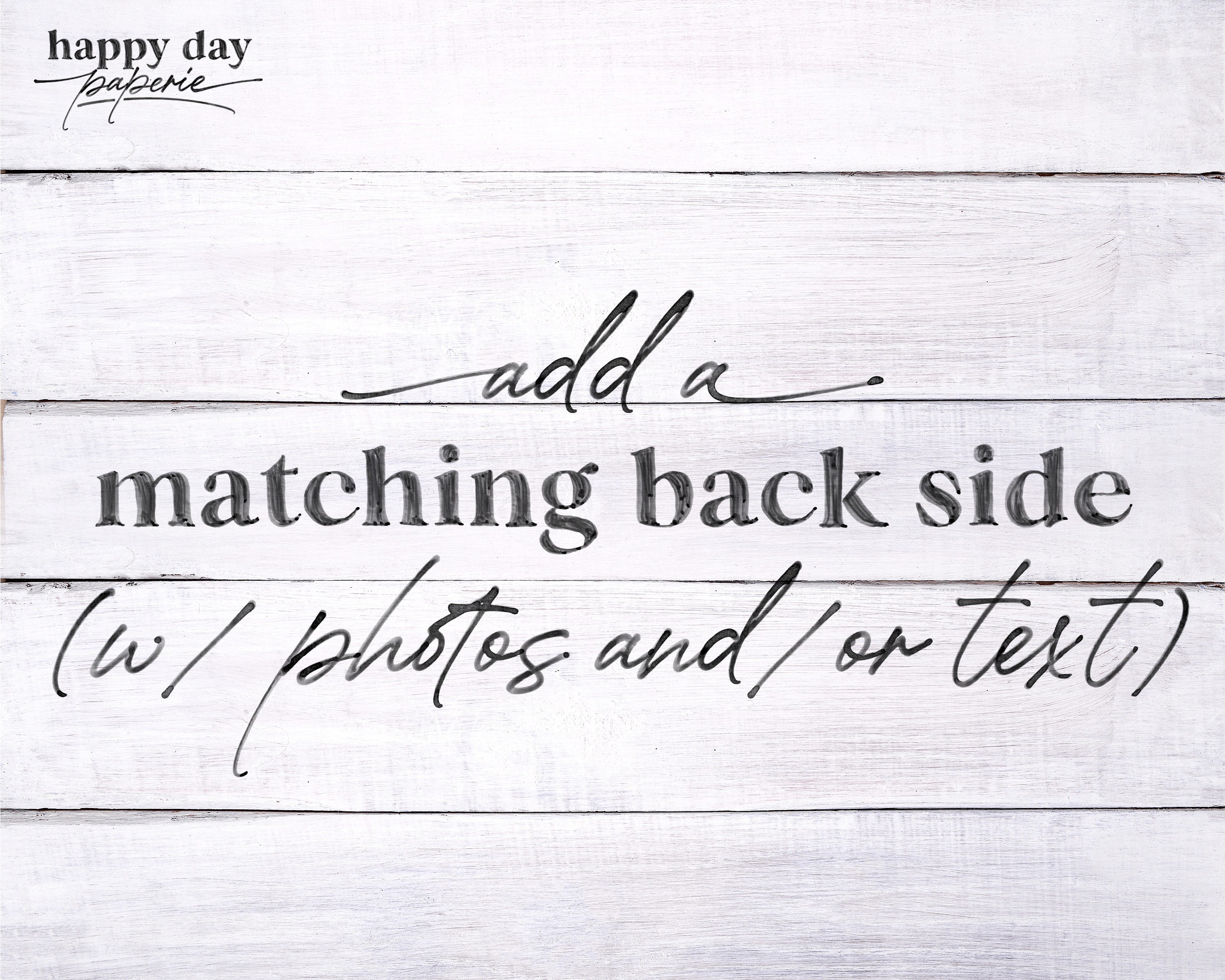 Matching Back Side Design With Photos And/or Text - Etsy