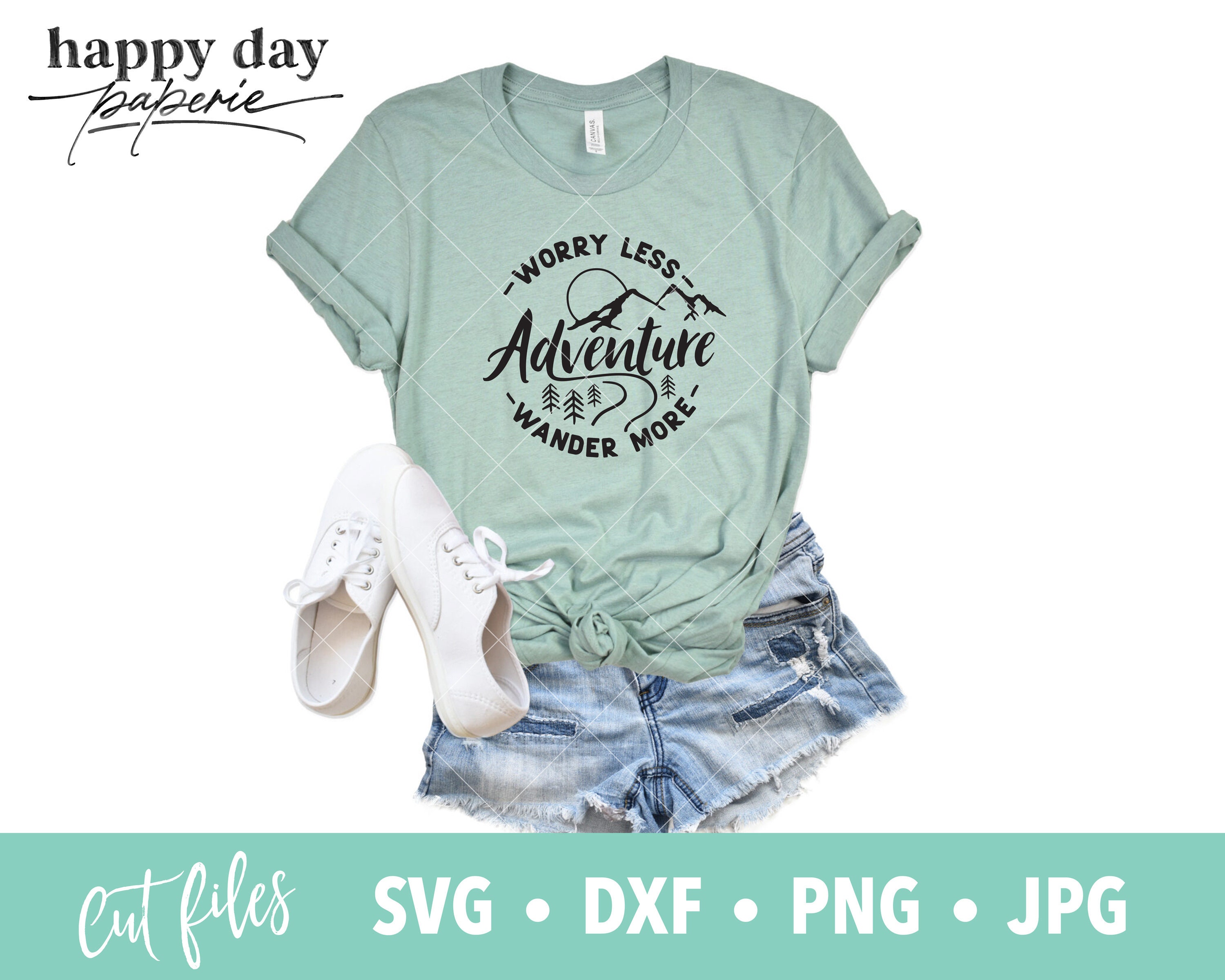 Worry Less Wander More Svg, Dxf, Png, Travel Adventure SVG for Cricut ...