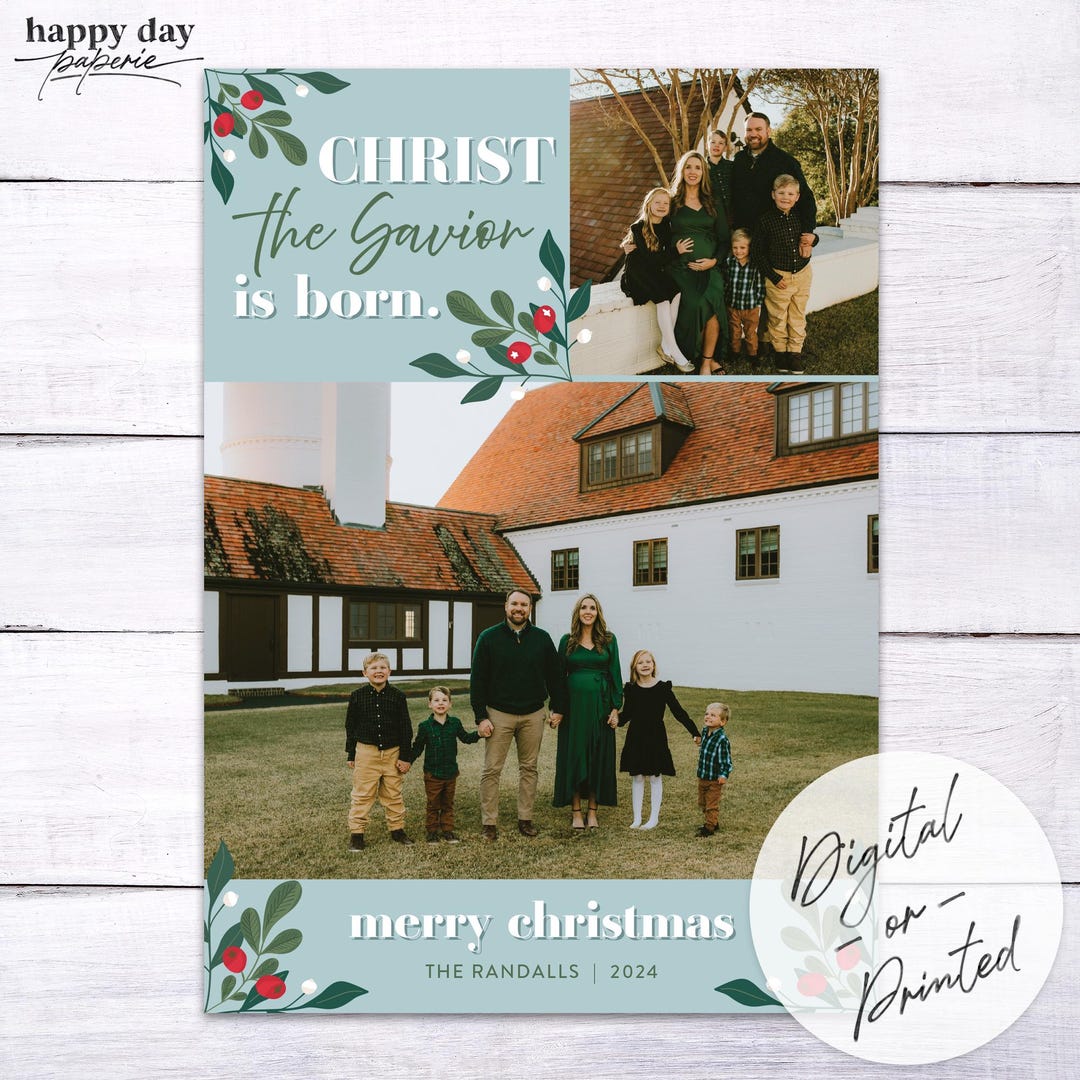 Christ the Savior Religious Christmas Photo Card | Custom Christmas ...