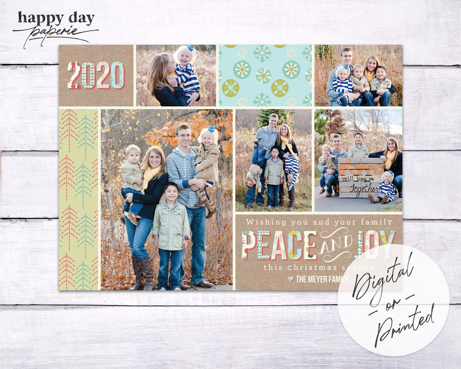Peace and Joy Collage DIGITAL or Printed Custom Christmas - Etsy