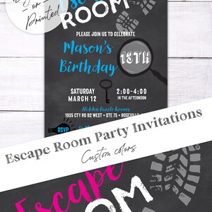 Escape Room Birthday Party Invitation | Custom | DIGITAL or Printed ...