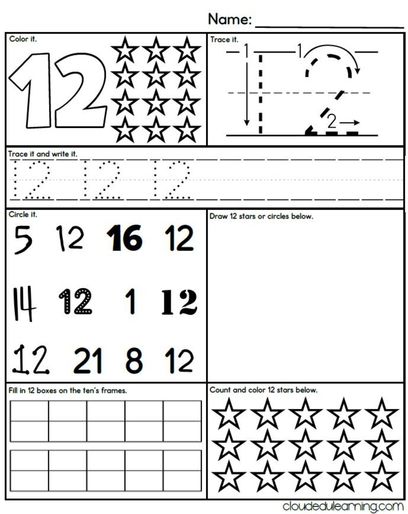 1-20 Number Identification, Counting, and Writing Numbers - Etsy