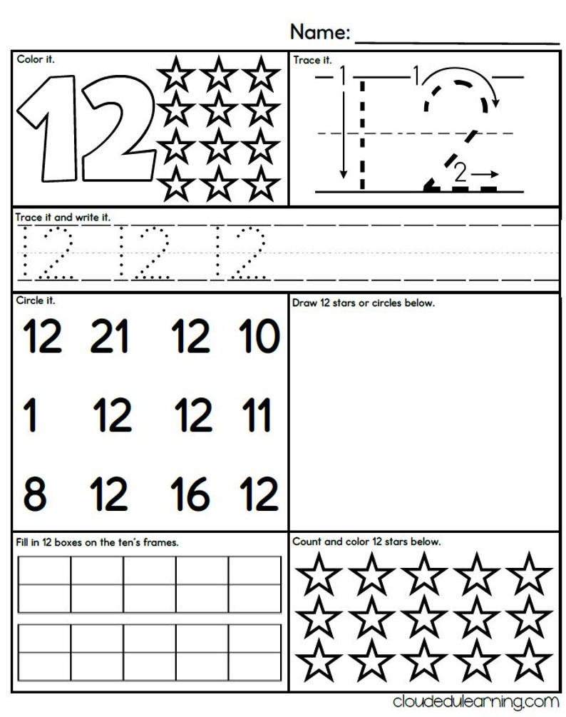 1-20 Number Identification, Counting, and Writing Numbers - Etsy