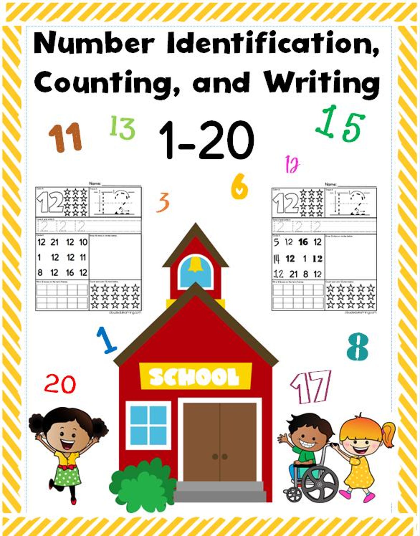 1-20 Number Identification, Counting, and Writing Numbers - Etsy