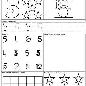 1-20 Number Identification, Counting, and Writing Numbers - Etsy