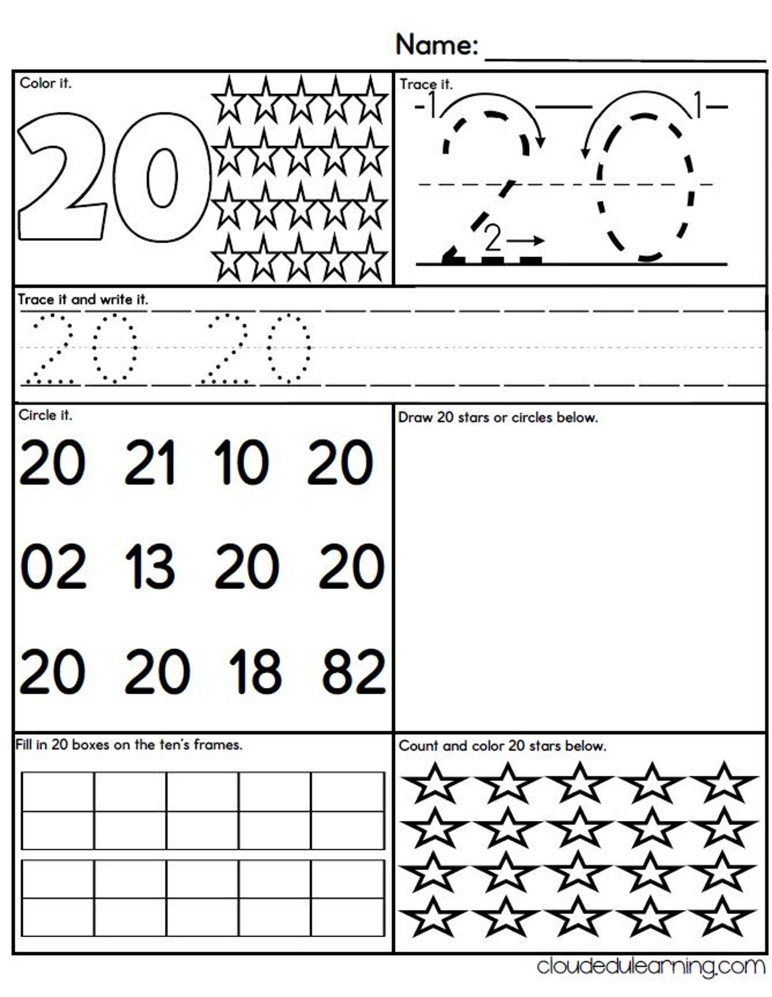 1-20 Number Identification, Counting, and Writing Numbers - Etsy