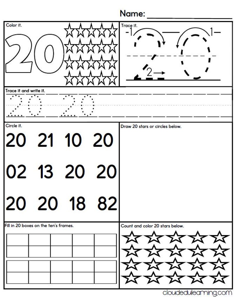 1-20 Number Identification, Counting, and Writing Numbers - Etsy
