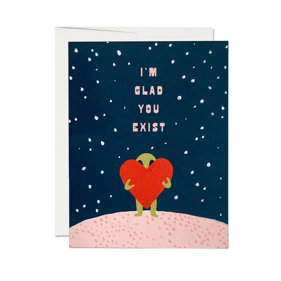 I'm Glad You Exist Alien Valentine's Day Love Card - Etsy