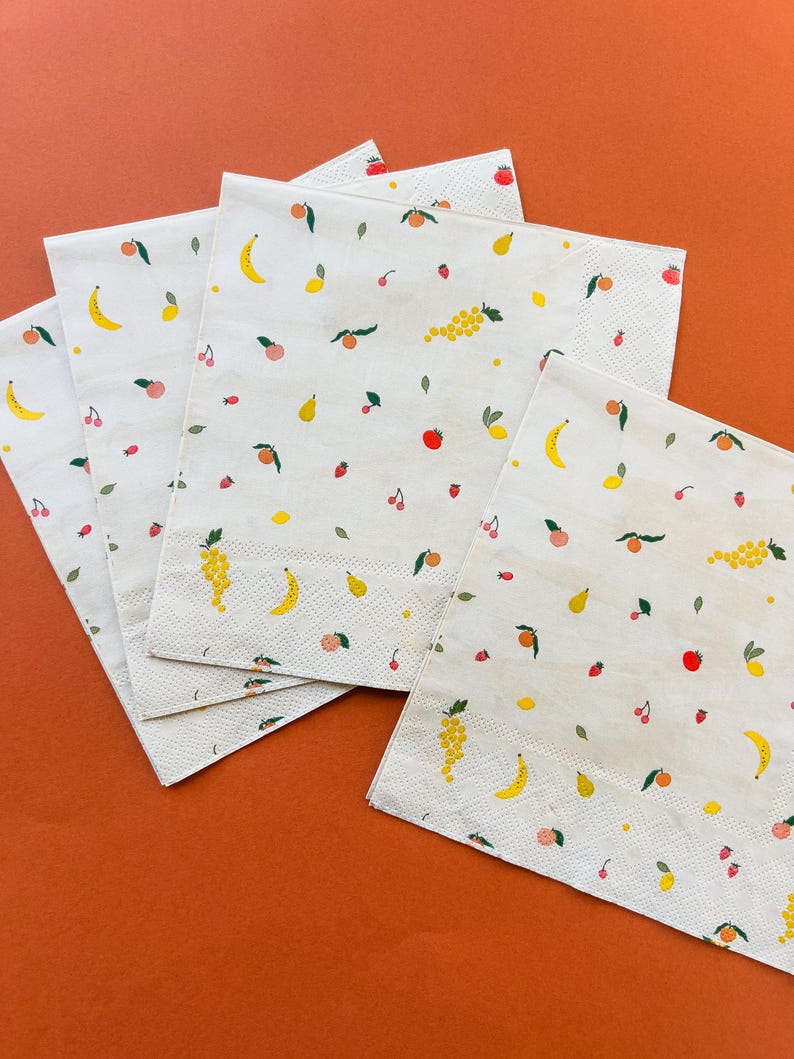 Greener Tables Petits Fruits Napkins Compostable Napkins (set of 24) - Etsy