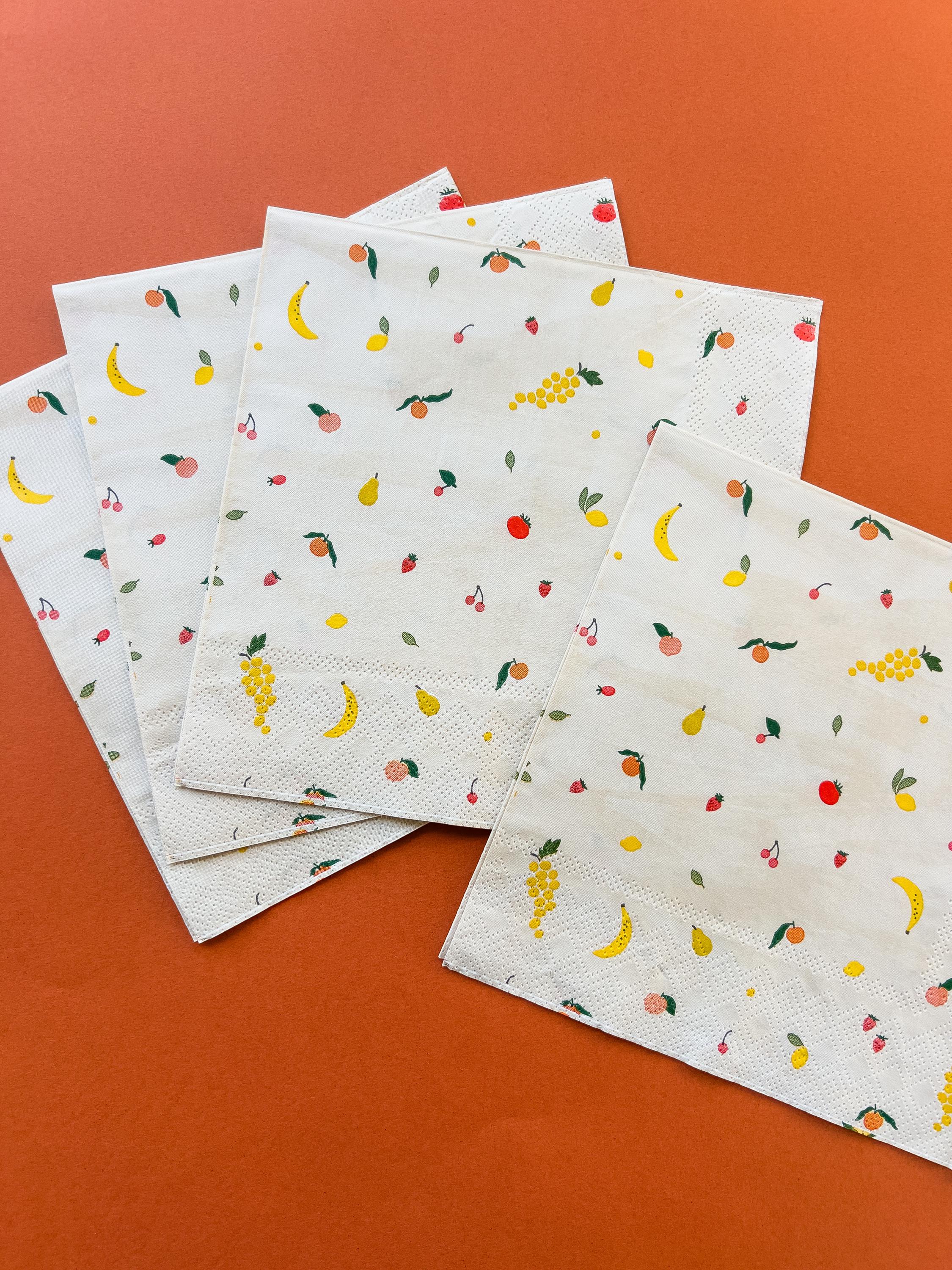 Greener Tables Petits Fruits Napkins Compostable Napkins (set of 24) - Etsy