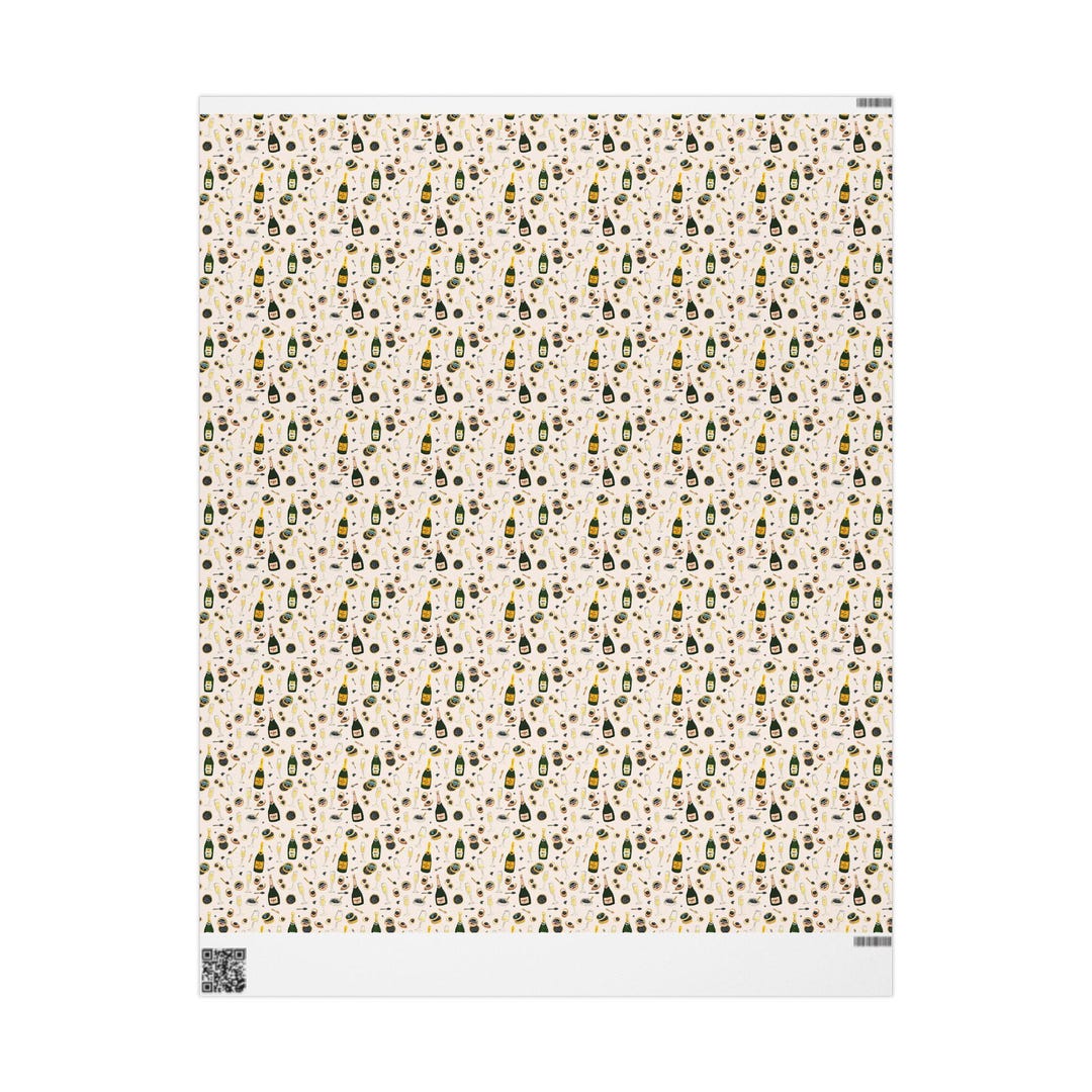 Champagne and Caviar Wrapping Paper | Festive Holiday Gift Wrap - Etsy
