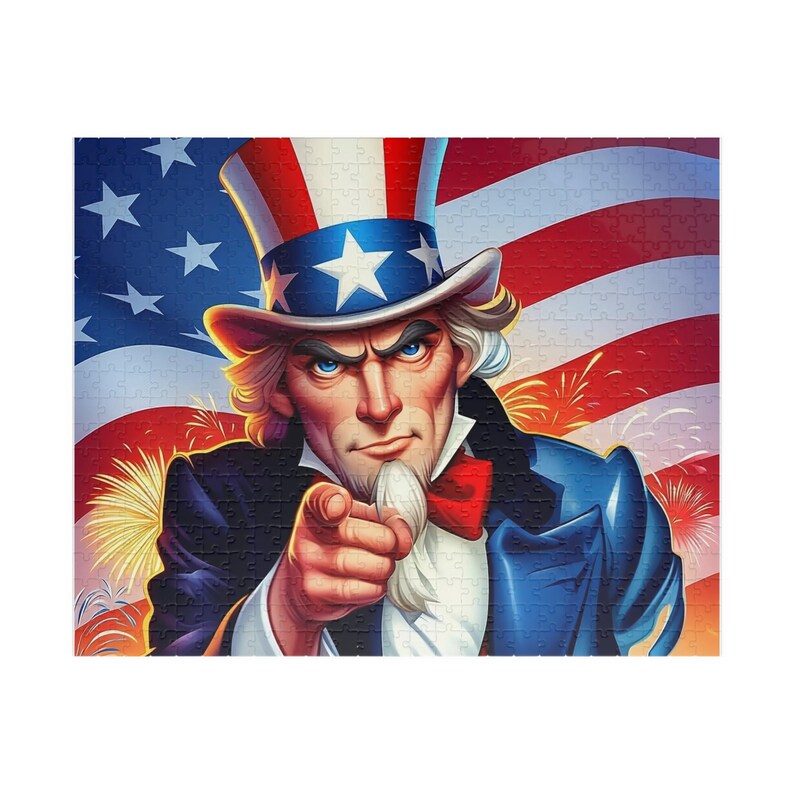 Jigsaw Puzzle, Uncle Sam US Symbol 110 252 520-piece, Patriotic America ...