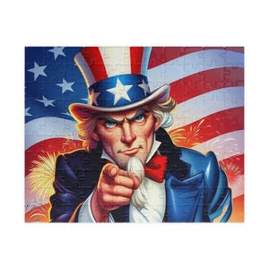 Jigsaw Puzzle, Uncle Sam US Symbol 110 252 520-piece, Patriotic America ...