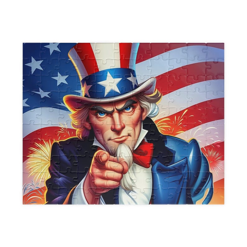 Jigsaw Puzzle, Uncle Sam US Symbol 110 252 520-piece, Patriotic America ...