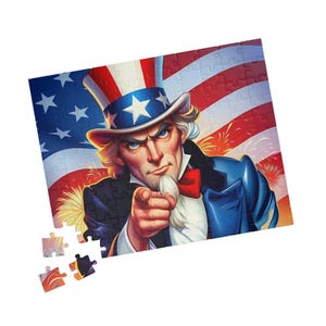 Jigsaw Puzzle, Uncle Sam US Symbol 110 252 520-piece, Patriotic America ...