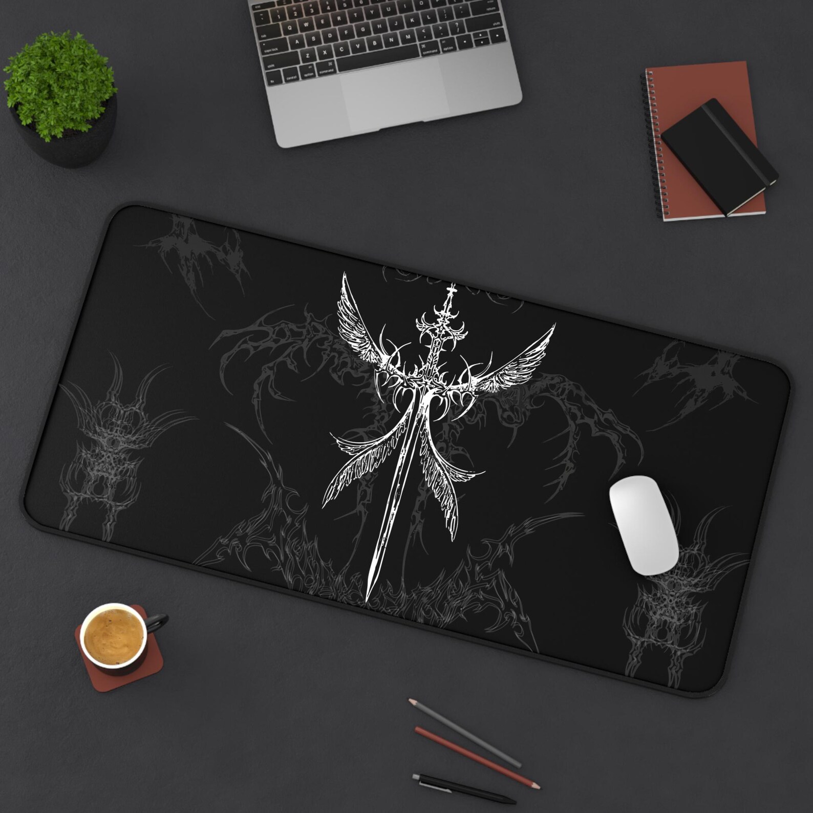 Angel Sword Mouse Pad, Cybersigilism Desk Mat, Edgy Gaming Decor - Etsy