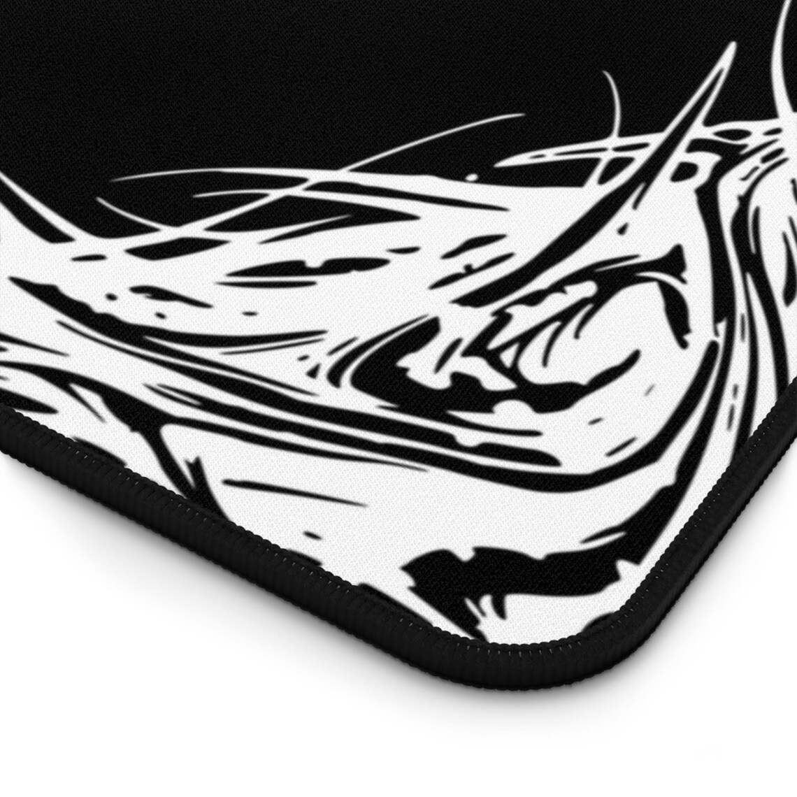 White Tribal Sigil Border Desk Mat | Black Gaming Mouse Pad - Etsy