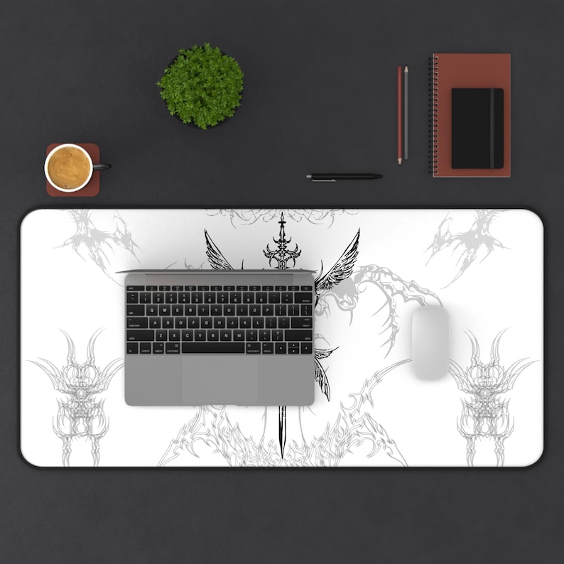Inverted Cybersigilism Mouse Pad, Angel Sword Desk Mat, Gaming Office ...