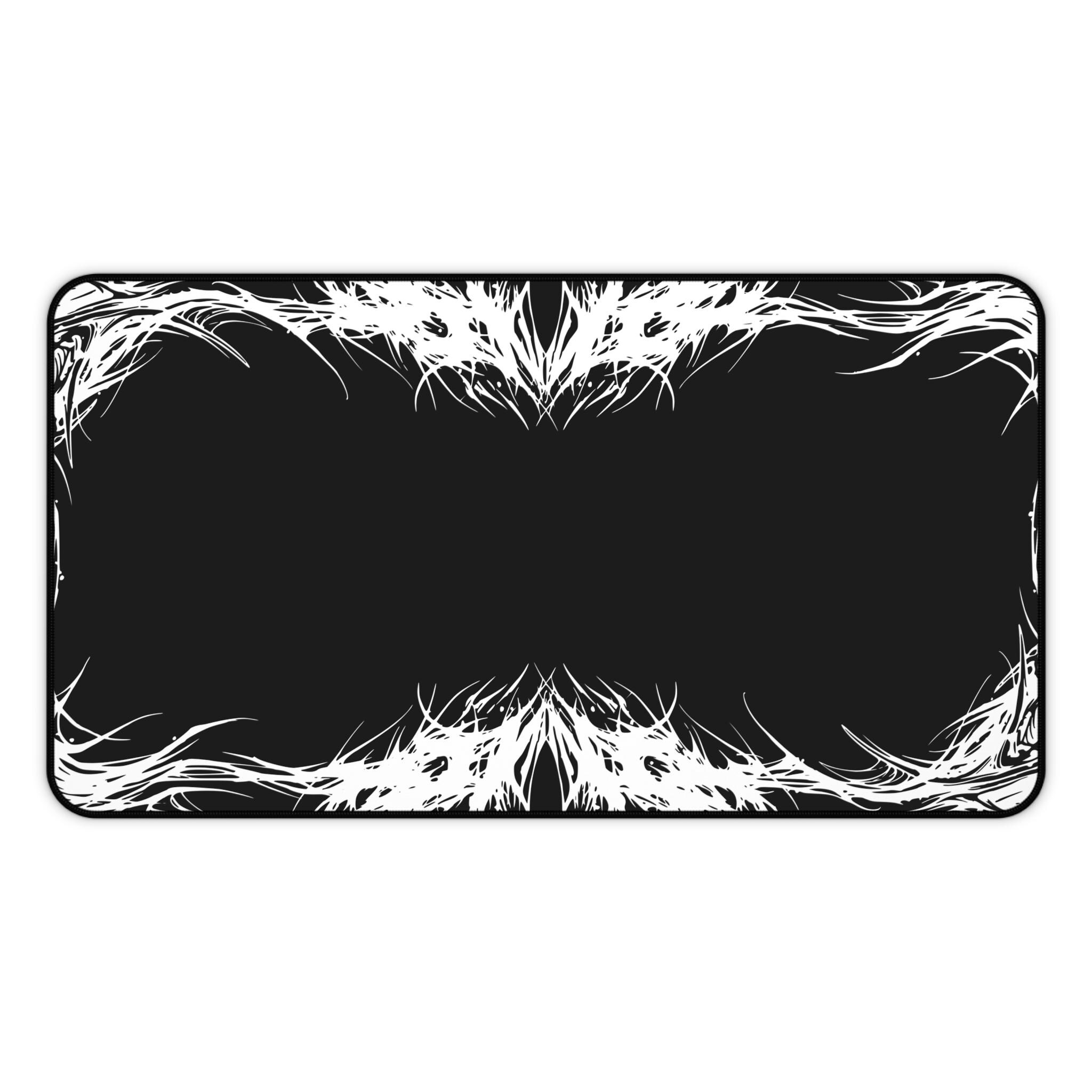 White Tribal Sigil Border Desk Mat | Black Gaming Mouse Pad - Etsy