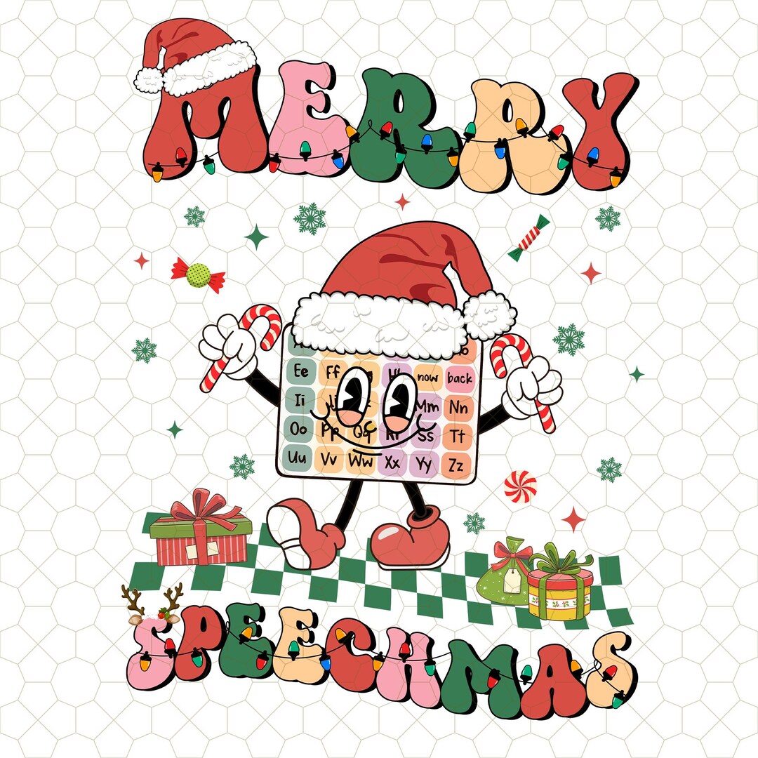 Merry Speechmas SLP Christmas Png, Speech Therapy Png, Speech Christmas ...