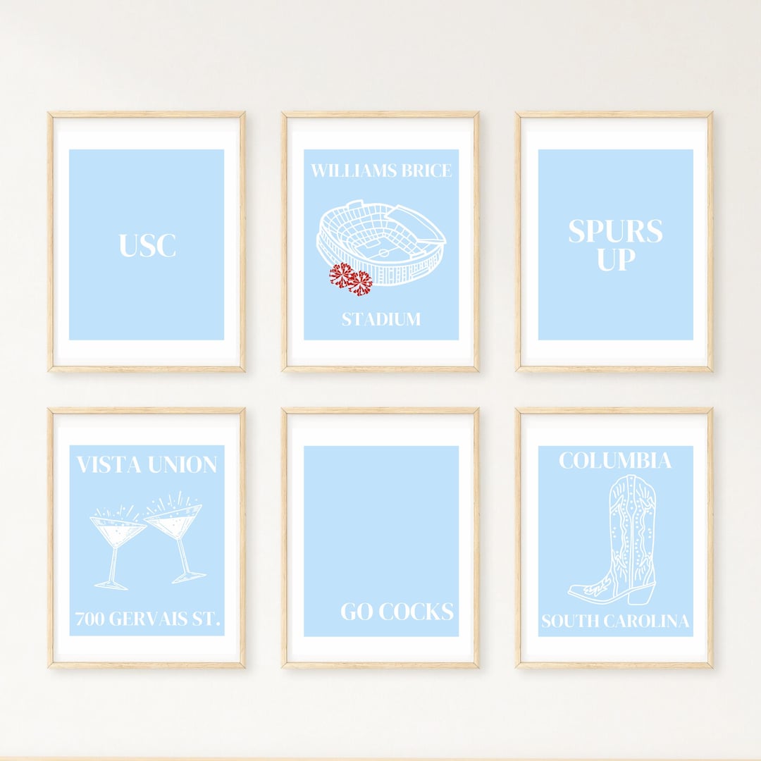 College Prints of University of South Carolina | College Trendy Wall ...