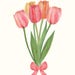 Pink Watercolor Tulip Digital Print, Trendy Flower Digital Print ...